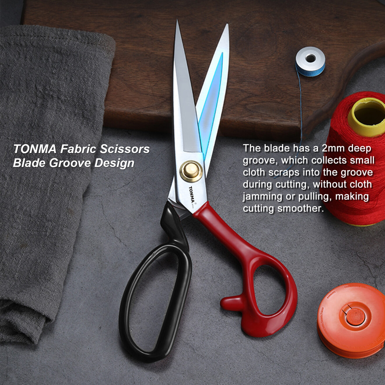 TONMA Fabric Scissors [Made in Japan] 10 Inch Professional Sewing ...