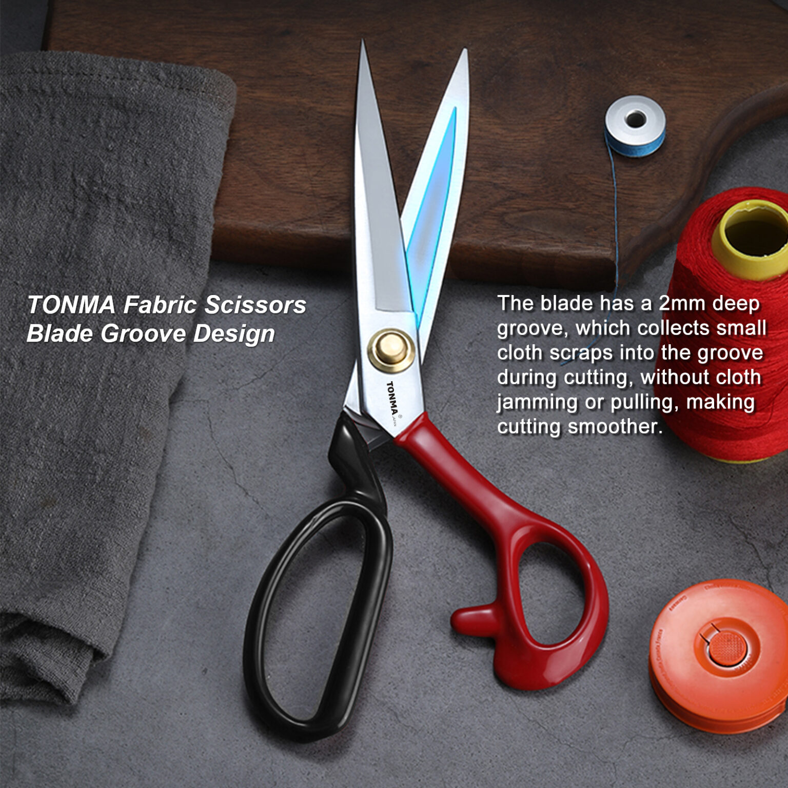 TONMA Fabric Scissors [Made in Japan] 10 Inch Professional Sewing ...